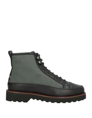 Bally Leather And Textile Combat Ankle Boots - Green
