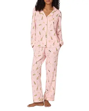BEDHEAD PAJAMAS Printed Long Pajama Set - Pop Fizz Clink