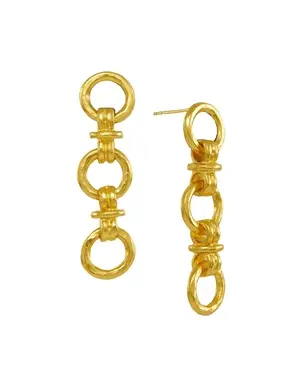 OTTOMAN HANDS Zehra Chain Drop Stud Earrings - Gold