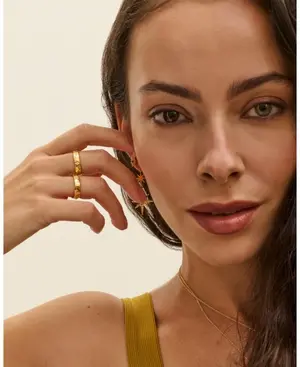 OTTOMAN HANDS 18ct -plated Recycled Brass Star Drop Earrings With Cubic Zirconia