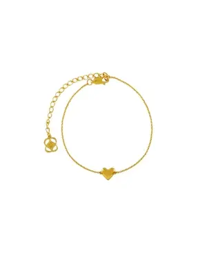 OTTOMAN HANDS Hammered Heart Charm Bracelet - Gold