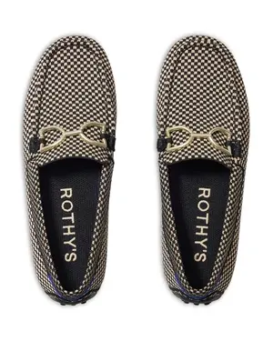Rothy's The Double Bit Driver Loafers - Classic Micro Check