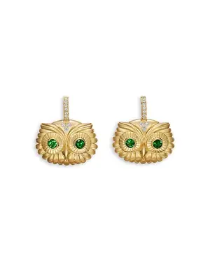 Temple St. Clair 18k Yellow Athena's Owl Earrings - Gold