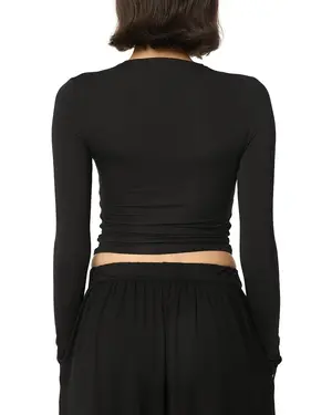 THE LINE BY K Demi Keyhole Top - Black