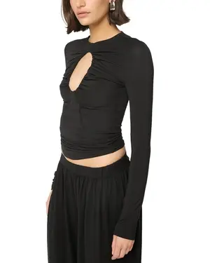 THE LINE BY K Demi Keyhole Top - Black