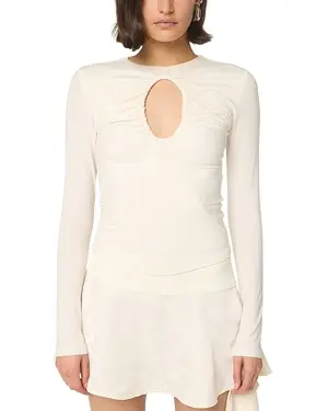 THE LINE BY K Demi Keyhole Top - Vanilla