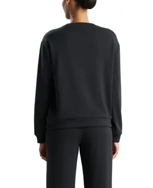 NATORI EDIT Nova Cozy Brushed Knit Crew Neck Top - Black