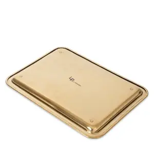 LULU POWERS Lemon Drop Brass Finish Tray