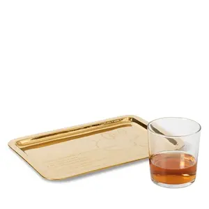 LULU POWERS Lemon Drop Brass Finish Tray