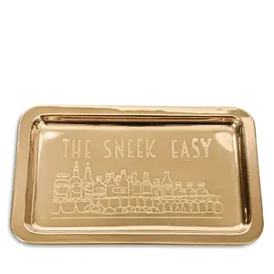 LULU POWERS Sneek Easy Brass Finish Tray