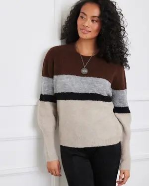 Karen Kane Colorblocked Crewneck Sweater