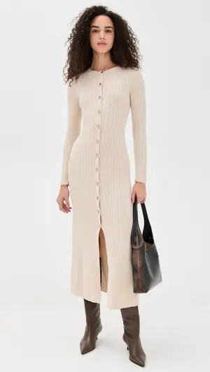 Ba&sh Anisa Knit Maxi Dress - Beige