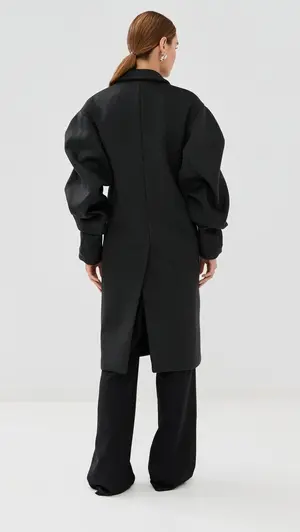 Bite Studios Pleated Sleeve Wool Coat