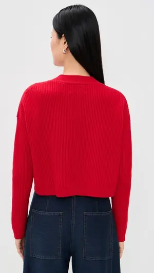 LE BOP Florence Wool Cardigan - Crimson