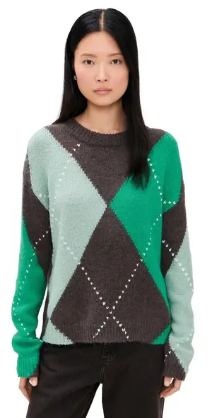 LITTLE LIES Argyle Knit Sweater