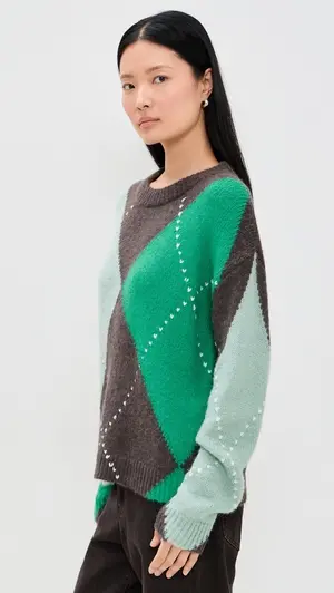 LITTLE LIES Argyle Knit Sweater
