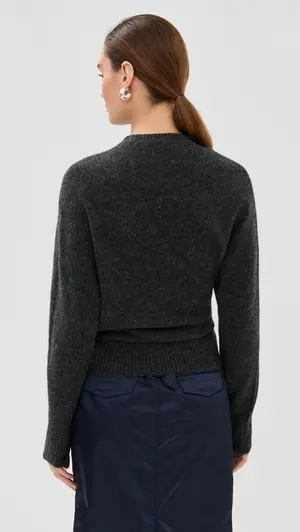 Proenza Schouler Abie Top In Clean Boiled Wool - Dark Grey