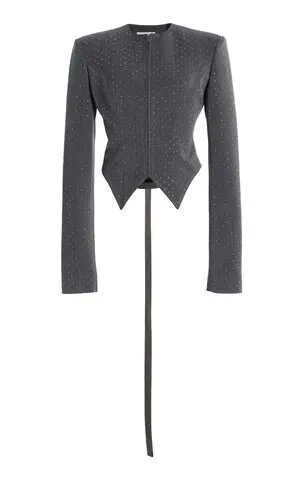 LAQUAN SMITH Crystal-embellished Suiting Blazer - Grey
