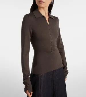 Jacquemus Wool Polo Shirt - Brown