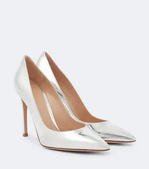 GIANVITO ROSSI GIANVITO ROSSI Metallic Leather Pumps Silver