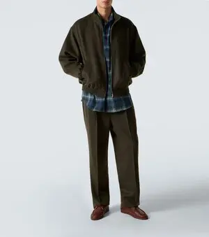 Auralee Camel Hair Flannel Blouson Jacket - Green