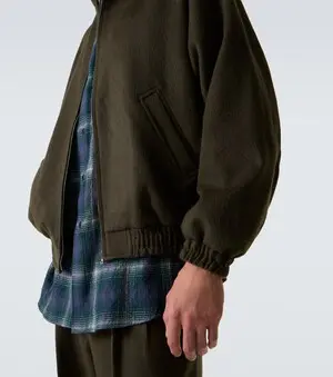 Auralee Camel Hair Flannel Blouson Jacket - Green