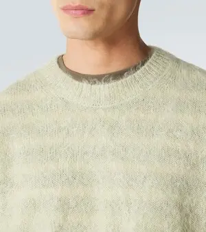 Auralee Mohair And Wool Crewneck Sweater - Green
