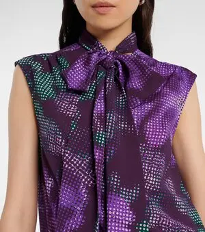 Dries Van Noten Floral Tie-neck Top