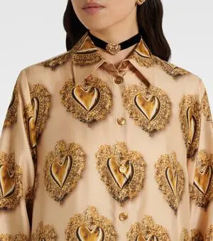 Dolce & Gabbana Printed Silk Shirt Dress