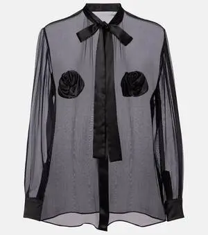 Women's Button-Up Sheer Blouses