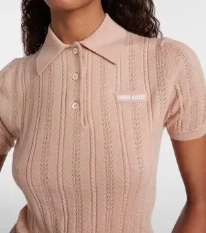 Miu Miu Cashmere Polo Sweater - Pink