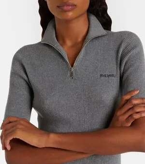 Miu Miu Cotton Half-zip Top