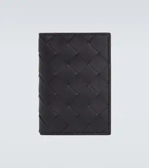 Bottega Veneta Intrecciato Leather Card Holder - Black