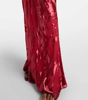 THE SEI Halterneck Open-back Velvet Gown