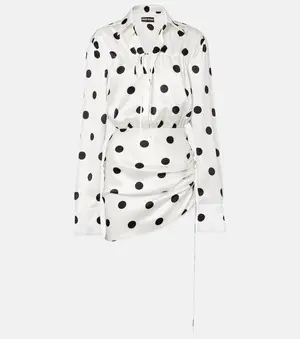 David Koma Polka-dot Silk Satin Minidress