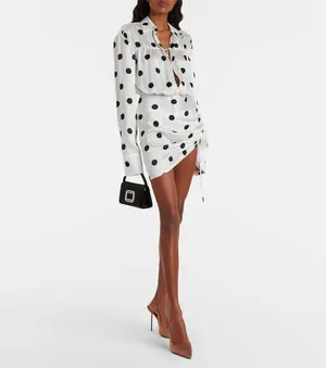 David Koma Polka-dot Silk Satin Minidress