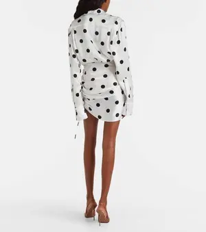 David Koma Polka-dot Silk Satin Minidress