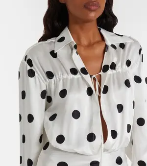 David Koma Polka-dot Silk Satin Minidress