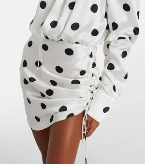David Koma Polka-dot Silk Satin Minidress