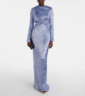 Erdem Draped Embellished Gown