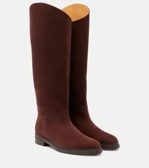 Loro Piana Kilda Suede Knee-high Boots - Brown