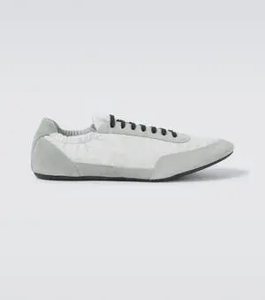Prada Collapse Re-nylon And Suede Sneakers - Grey