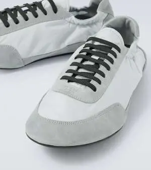 Prada Collapse Re-nylon And Suede Sneakers - Grey
