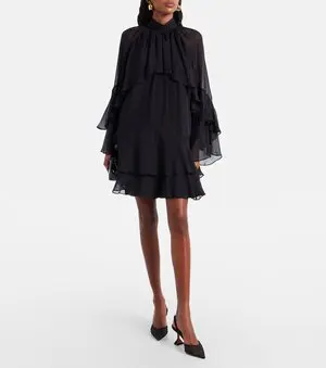 Amina Muaddi Holli 70 Point D'esprit Slingback Pumps - Black