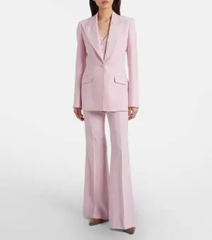 Gabriela Hearst Rhein Wool Flared Pants - Pink