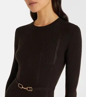 Gabriela Hearst Imagene Rib-knitted Wool Midi Dress - Black