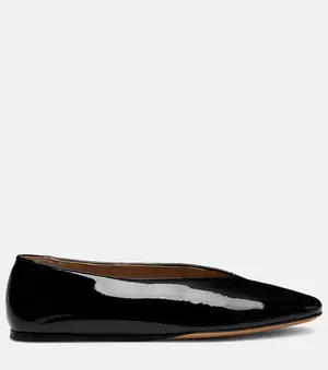 Le Monde Beryl Regency Patent Leather Ballet Flats - Black
