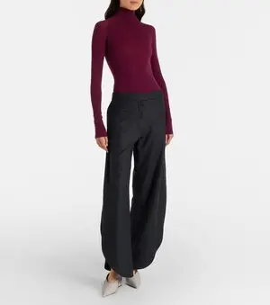 Alaïa Cube 75 Velvet Wedge Pumps