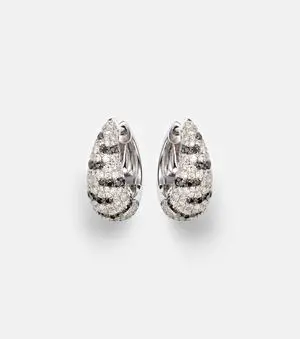 YVONNE LÉON Yvonne Léon Zèbre 18kt White Gold Hoop Earrings With Diamonds