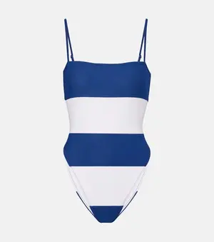 SAME Striped Swimsuit Blue
